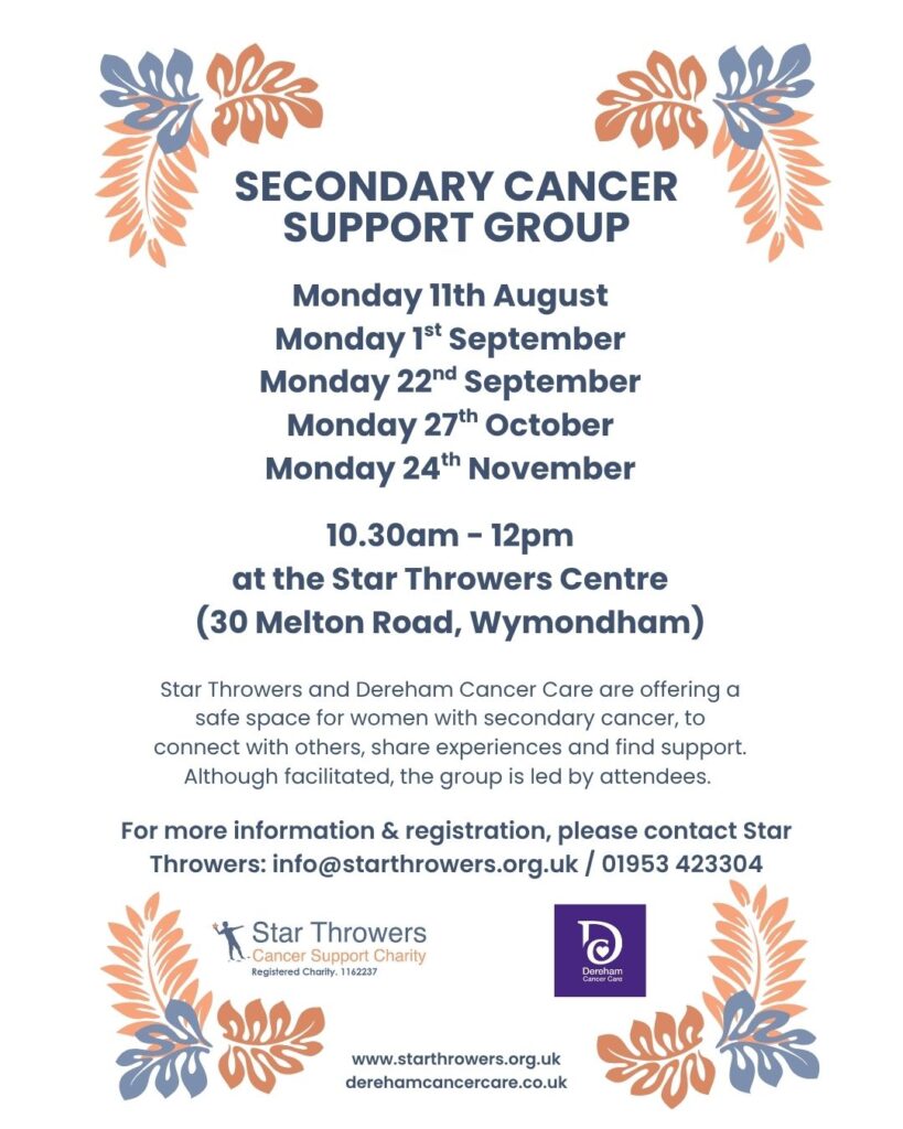 Secondary Cancer Support Group | Events | Star Throwers